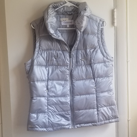 Calvin Klein | Jackets & Coats | Calvin Klein Metallic Silver Puffer ...